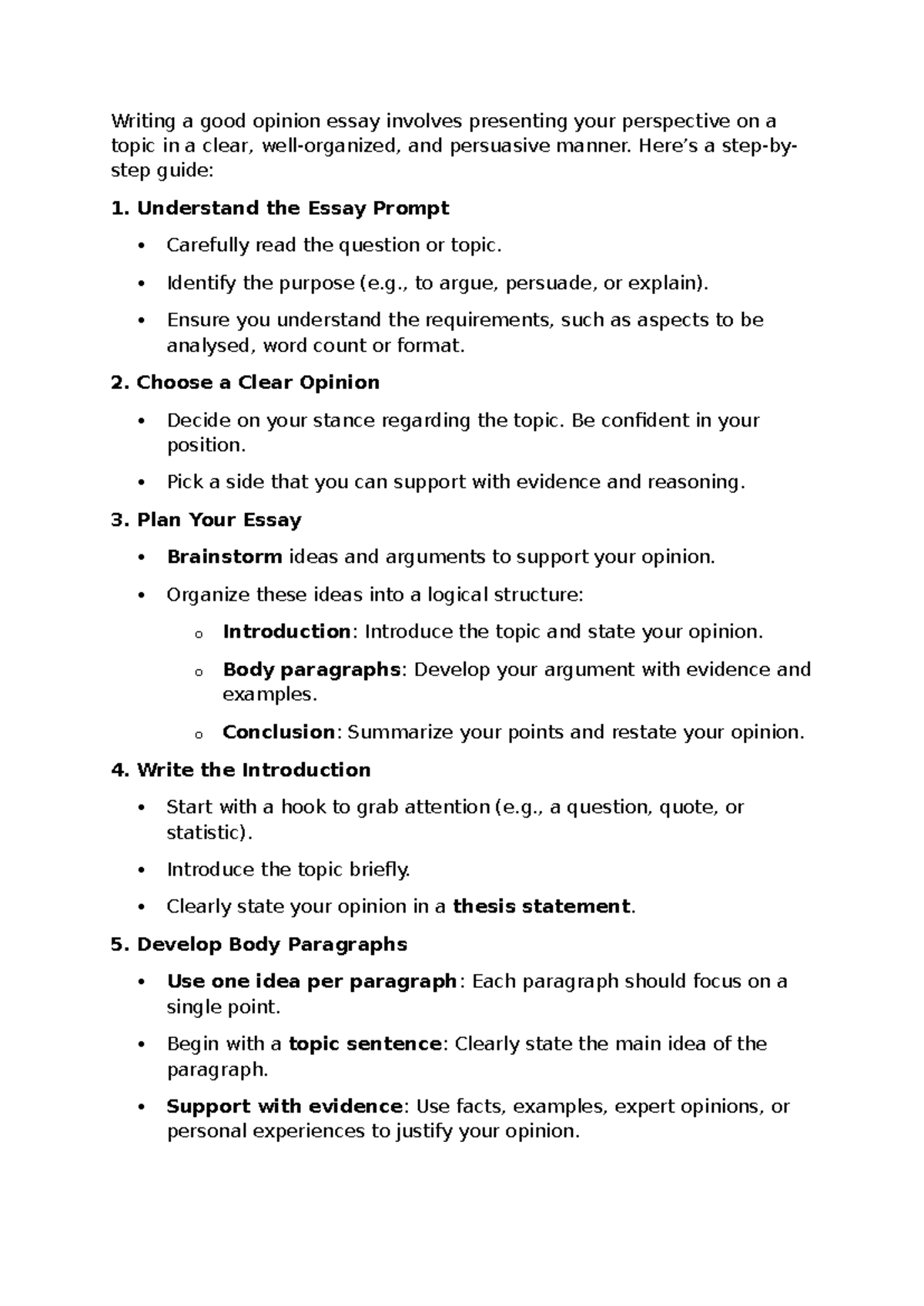 How to write an opinion essay - Writing a good opinion essay involves ...