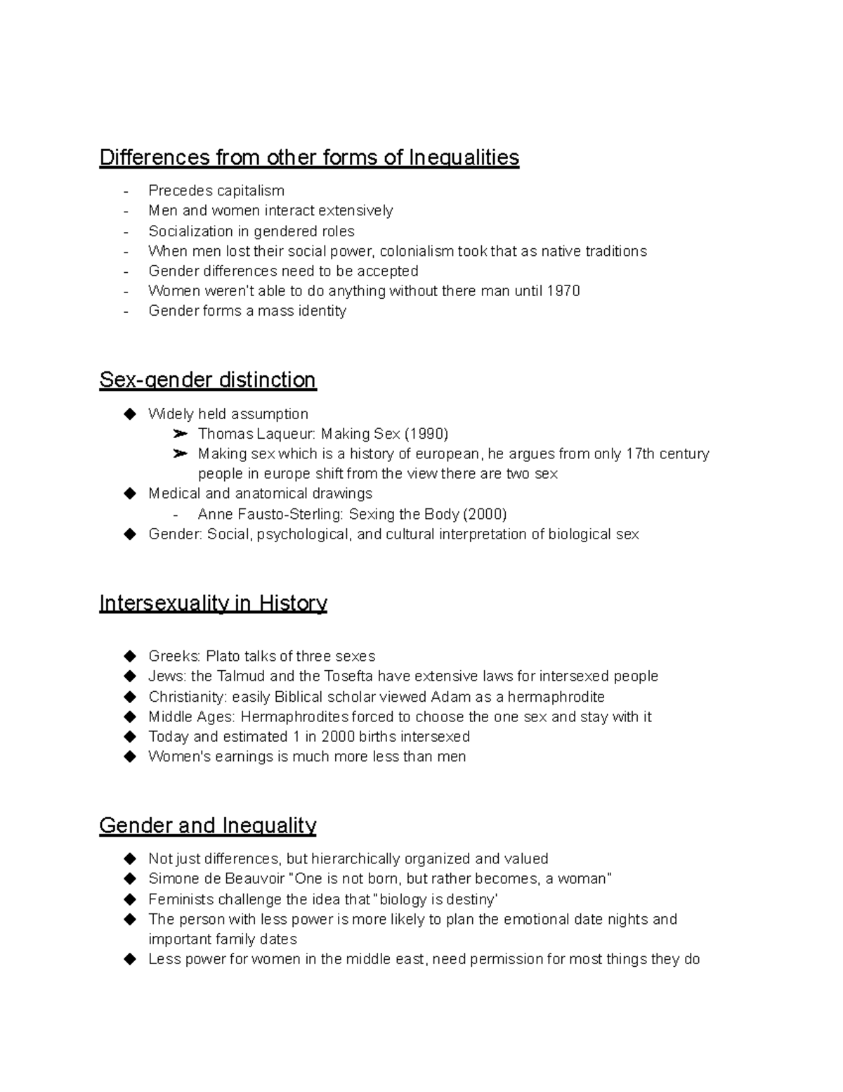 Feb 13th- Gender - Google Docs - Differences from other forms of ...