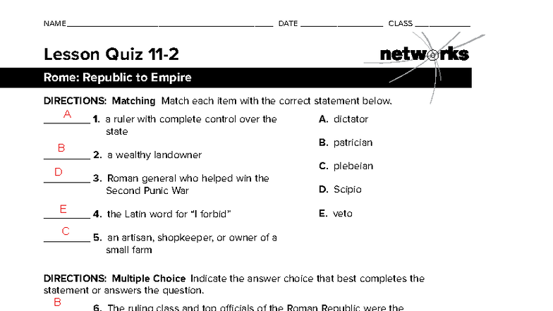 21st Century Skills: Rome Republic to Empire Lesson 2 Quiz - Studocu