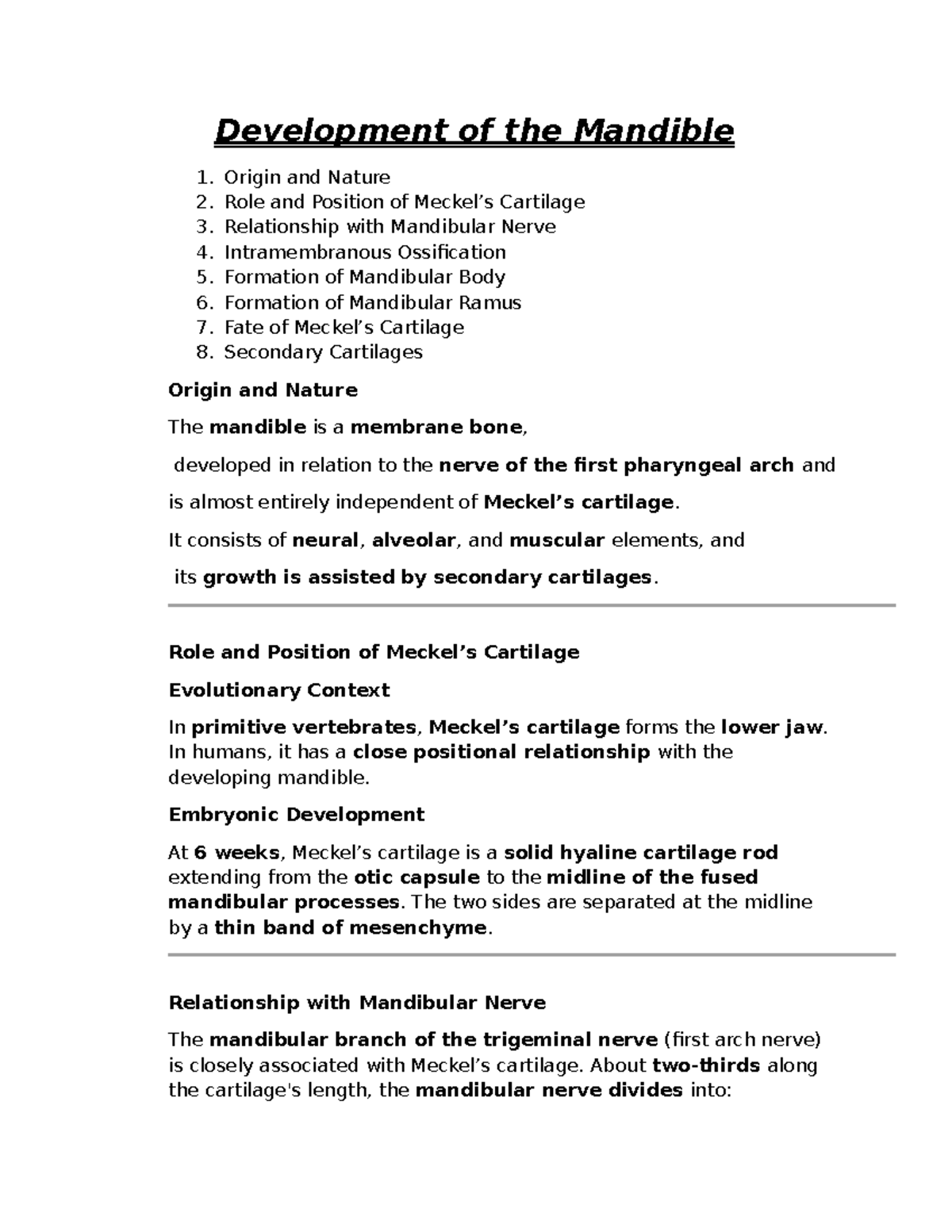 Development of the Mandible and Maxilla: Key Concepts and Processes ...