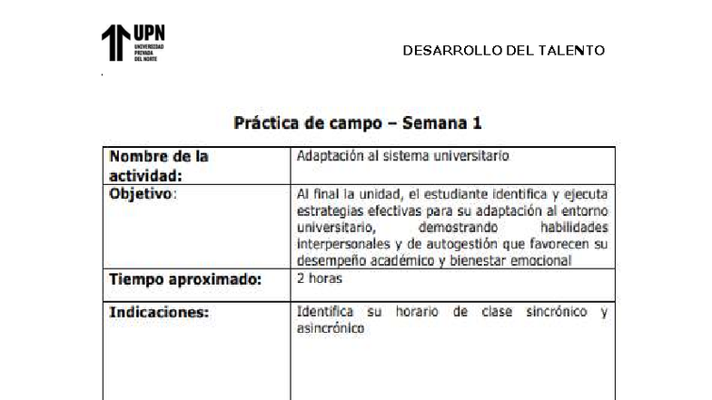 Talleres y Actividades del Desarrollo del Talento (A) - Studocu