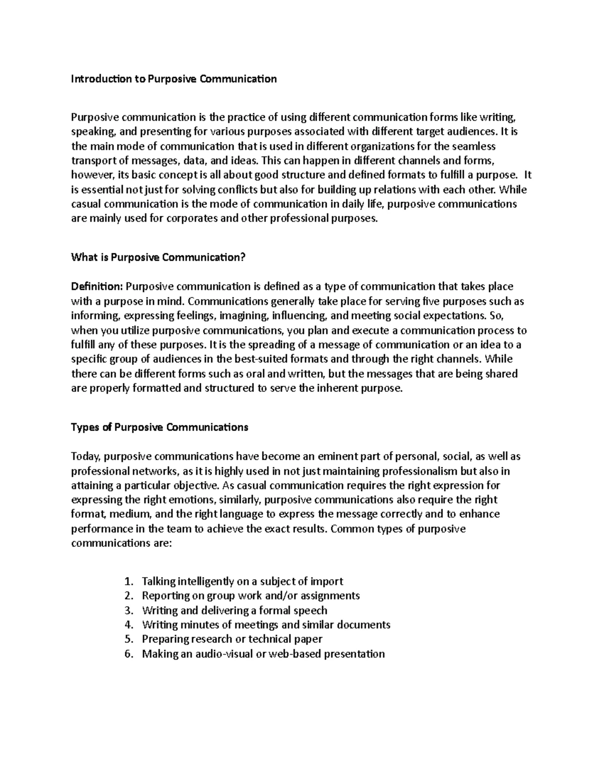 Purposive Communication Reviewer - PURPOSIVE COMMUNICATION Lesson 1 ...