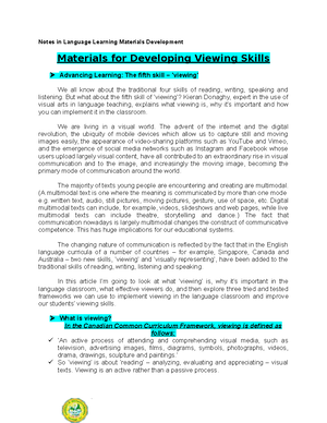 Chapter 3 Adapting Materials - Chapter 3 ADAPTING MATERIALS Adapting teaching materials is about ...