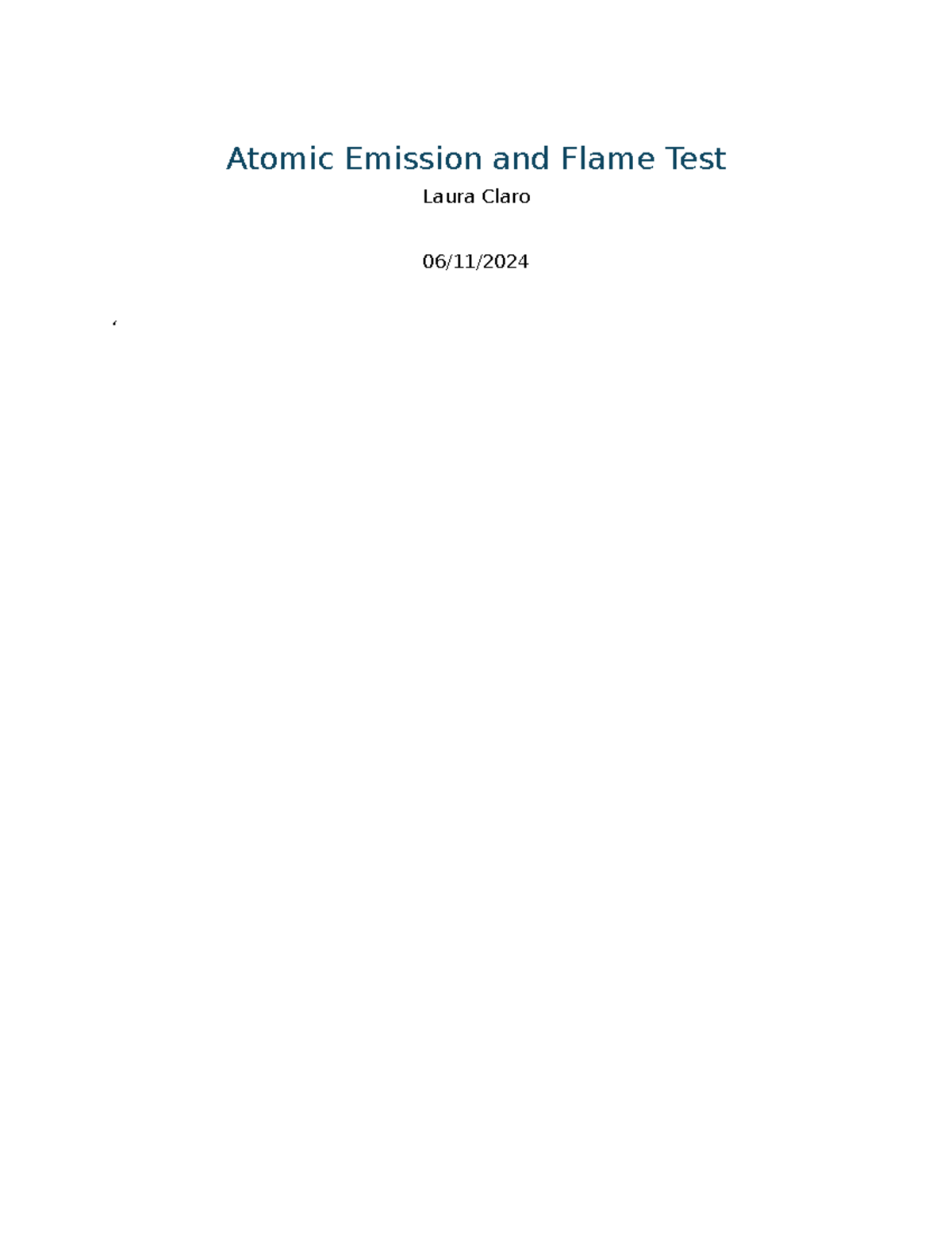Lab #3 - Atomic Emission & Flame Test Results - Studocu