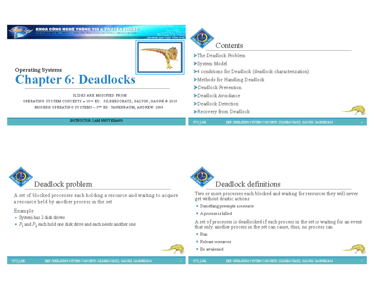Chap6 Deadlock 2021 in - describe - Operating Systems Chapter 6 ...