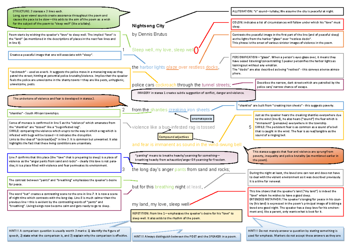 IEB Poetry 2020-2022: Annotation of Dennis Brutus's "Nightsong City ...