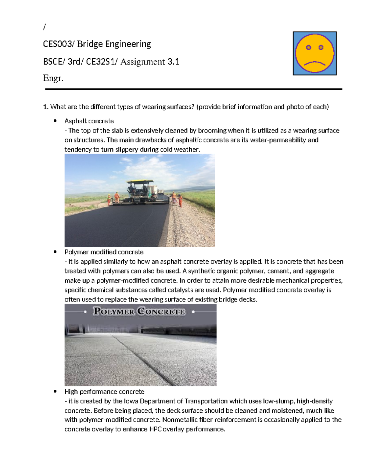 Wearing surfaces and deck joints - / CES003/ Bridge Engineering BSCE ...
