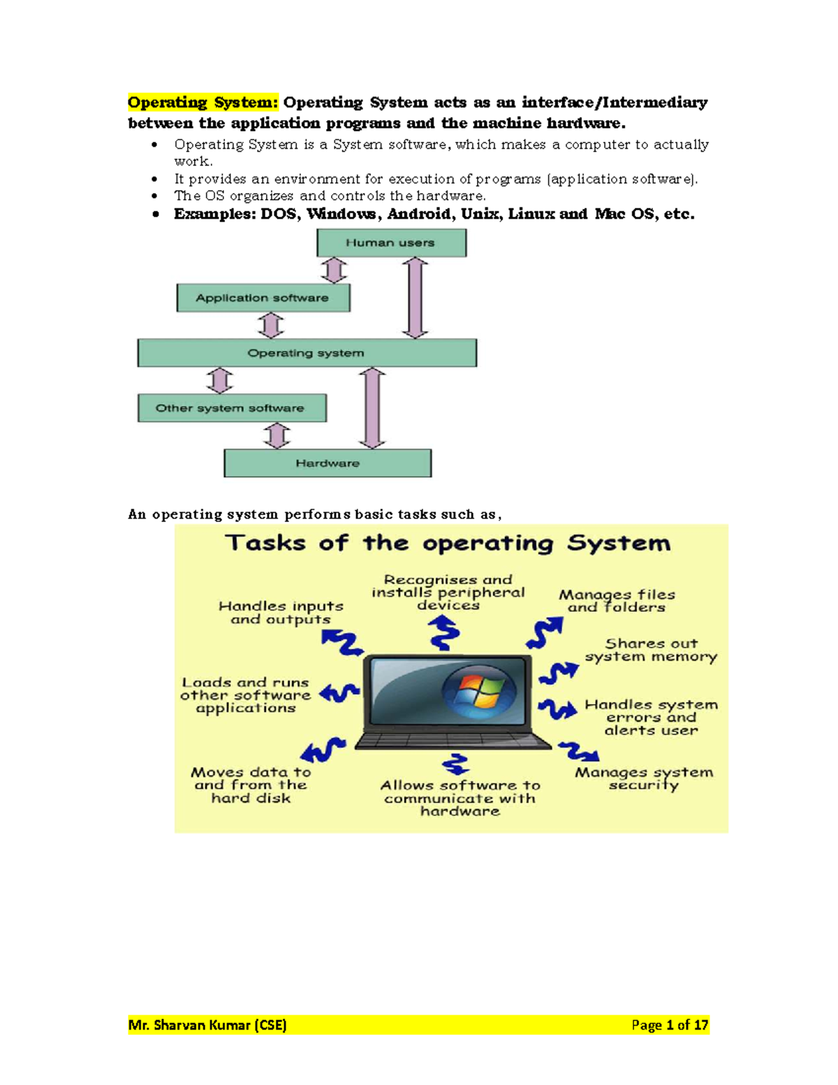 PPS (BCS-101) UNIT-1: Overview of Operating Systems and Their Functions ...