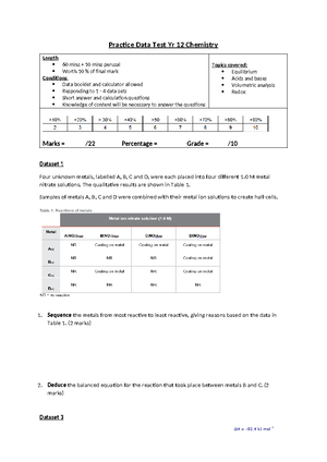 Practice IA1 Paper 1 - Data Test Practice in Chemical Equilibrium - Studocu