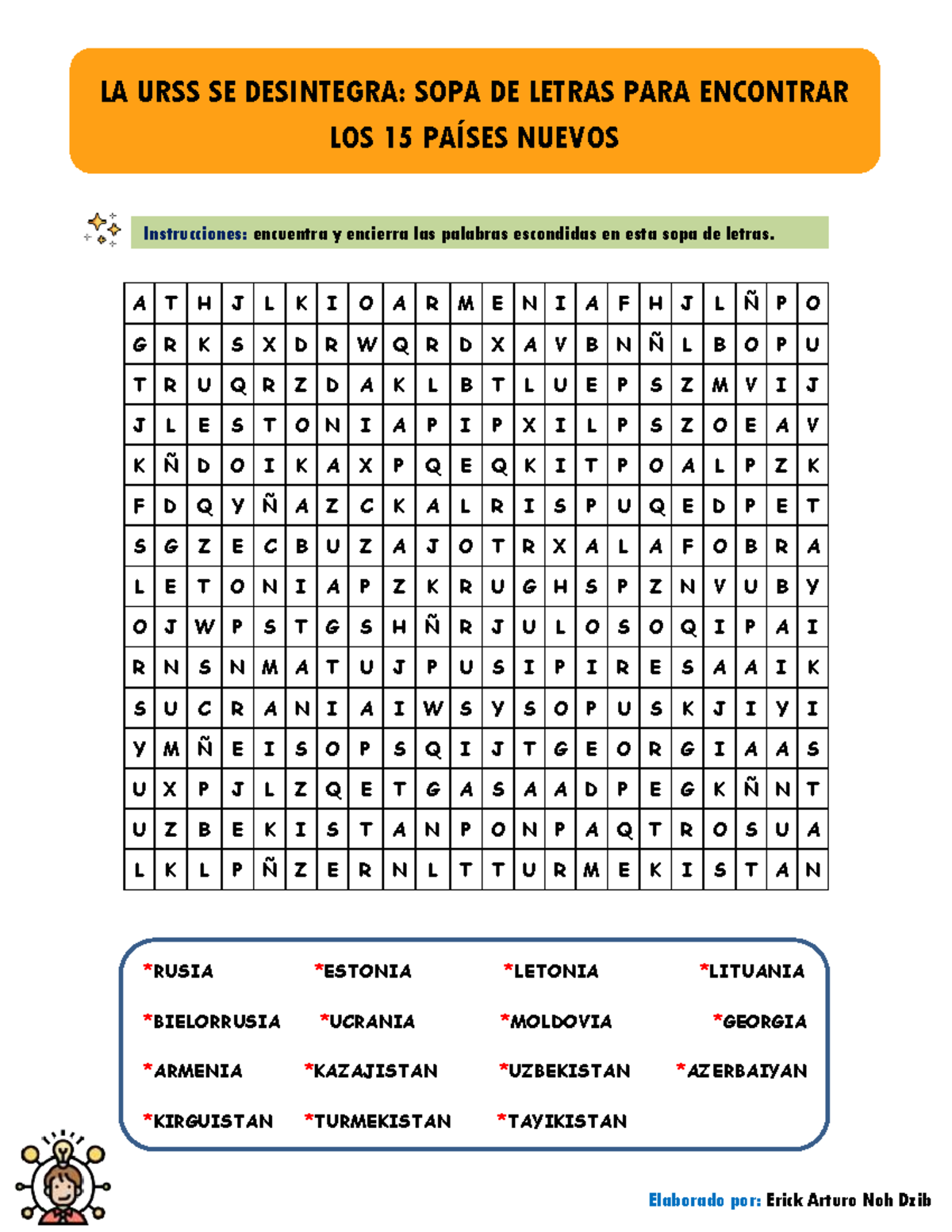 Caída de la URSS - Actividad Didáctica (Sopa de Letras) - Studocu