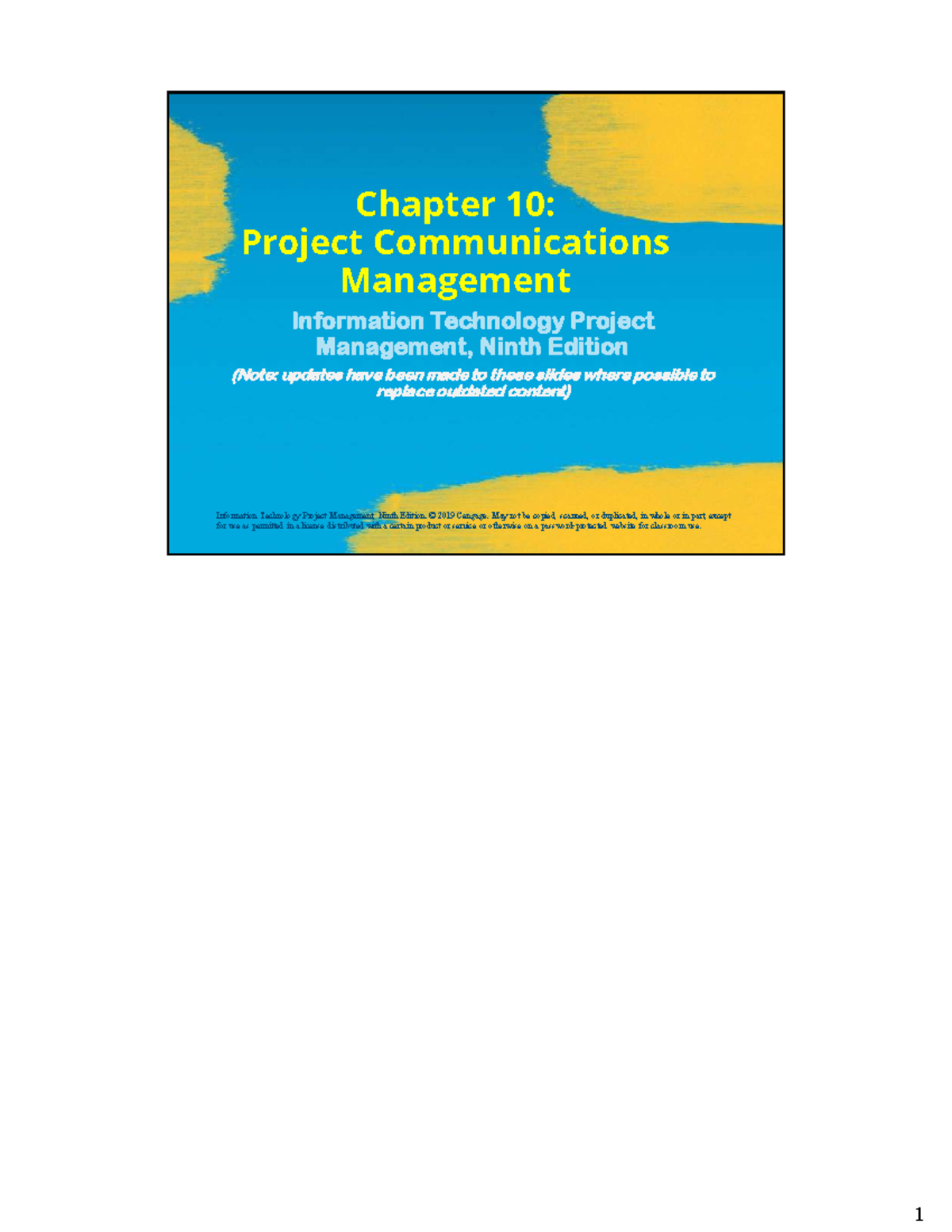 Chapter 10: Project Communications Management - Studocu