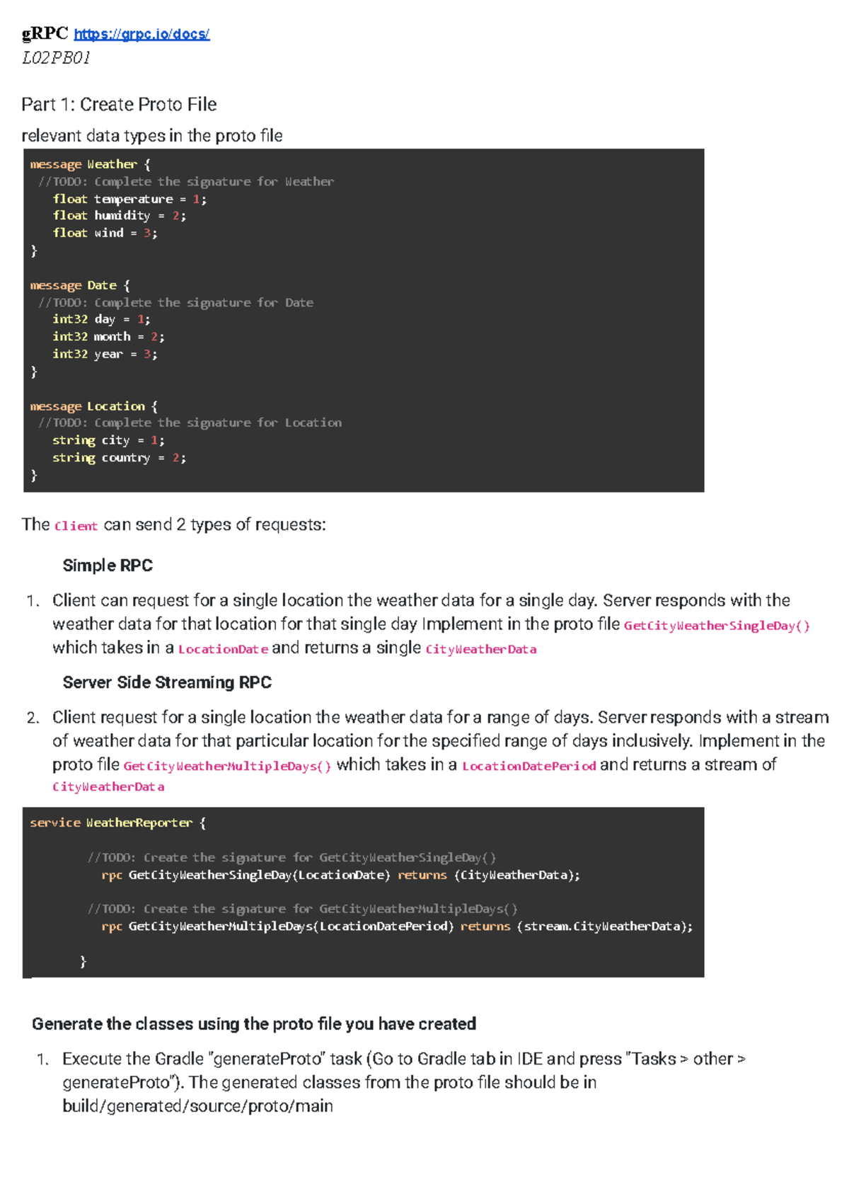 EIST 2025 Cheat Sheet: gRPC Weather & Design Patterns Overview - Studocu