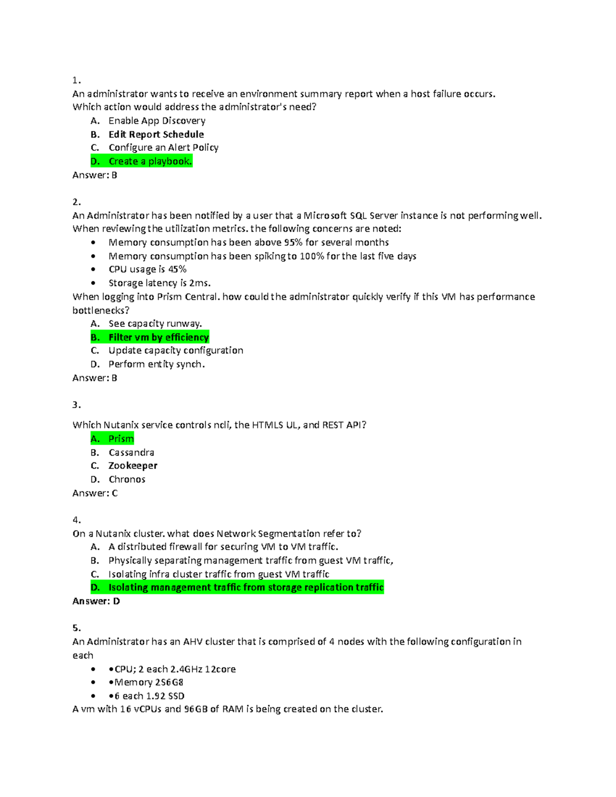NCP MCI 6.5 Final Exam Practice Questions - 84 Questions - Studocu