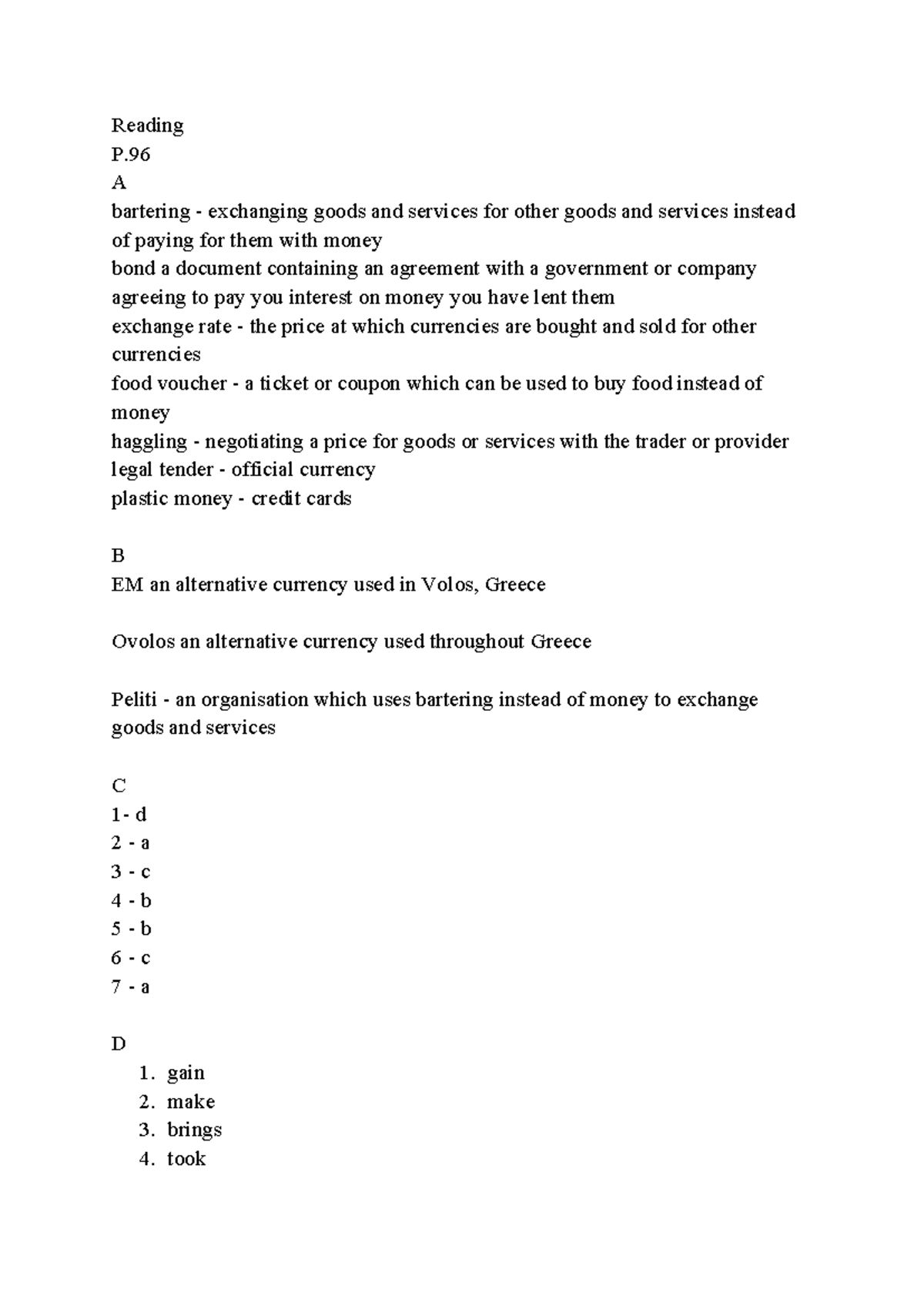 Unit 8 Lecture Notes: Bartering, Currency, and Financial Concepts - Studocu