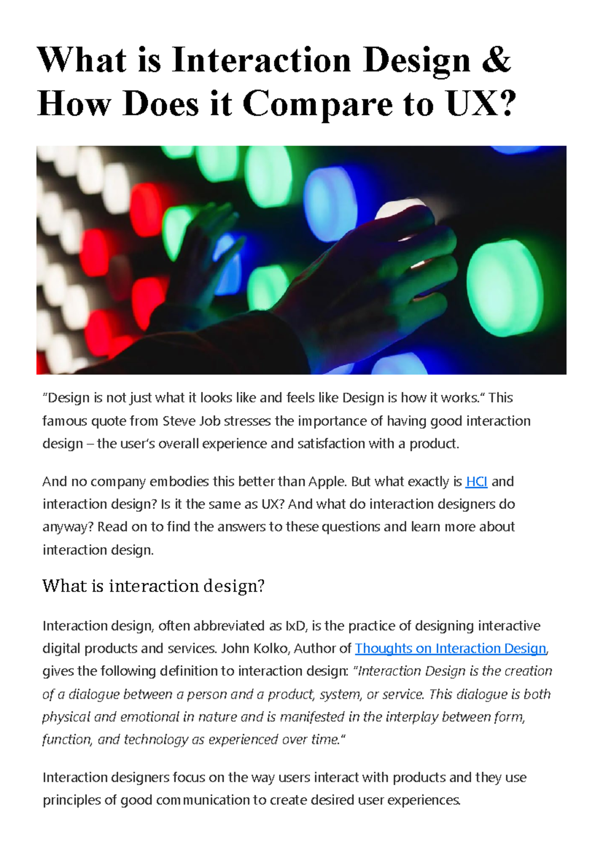 Ch. 7 - Chapter 7 Summary - What is Interaction Design & How Does it ...