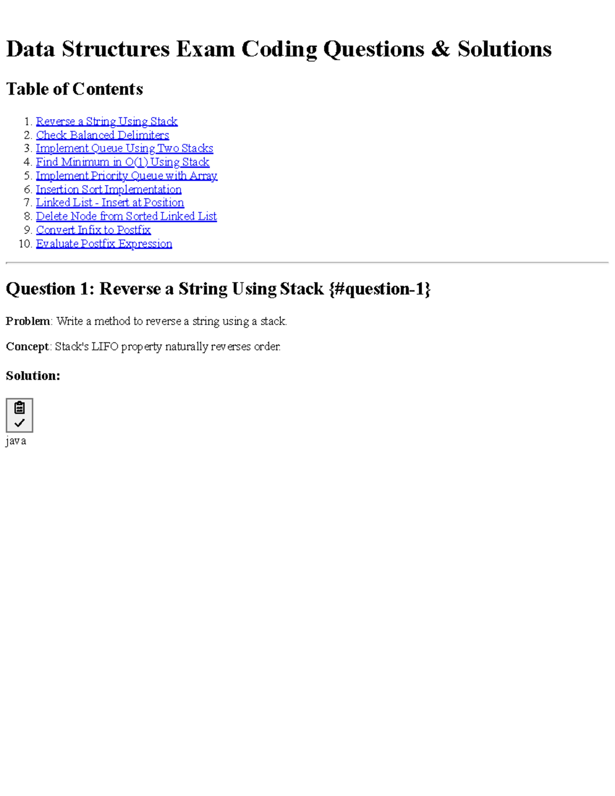 Data Structures (CS101) Exam Coding Q&A Solutions Guide - Studocu