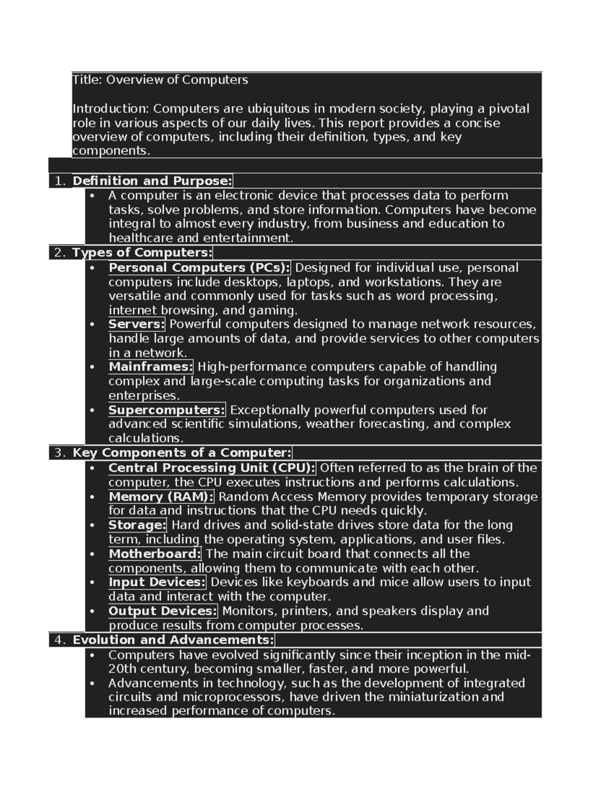 COMP 101: Overview of Computers - Types, Components, and Trends - Studocu