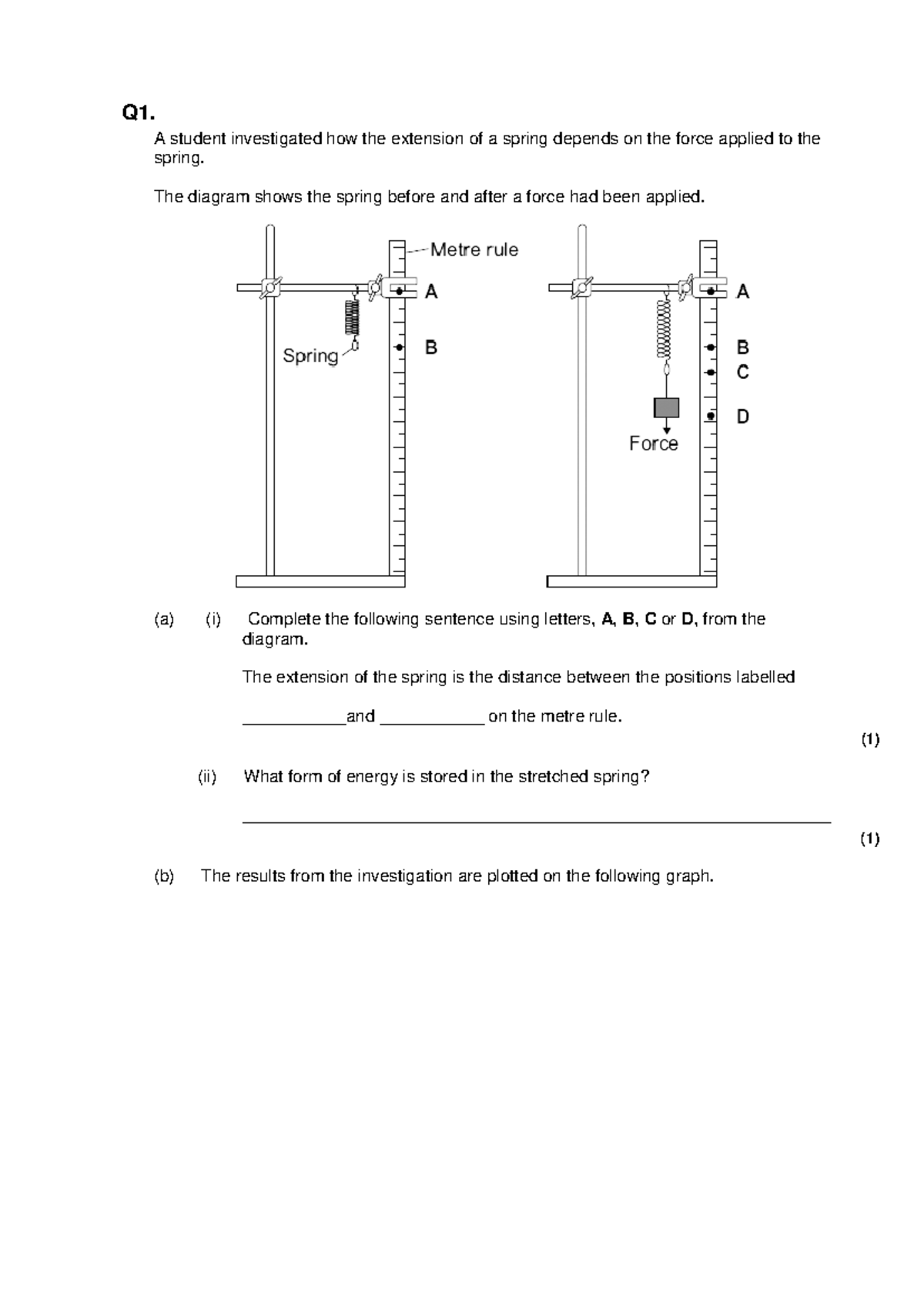 Hooke's Law Investigation: Spring Extension & Force Analysis (Q1) - Studocu