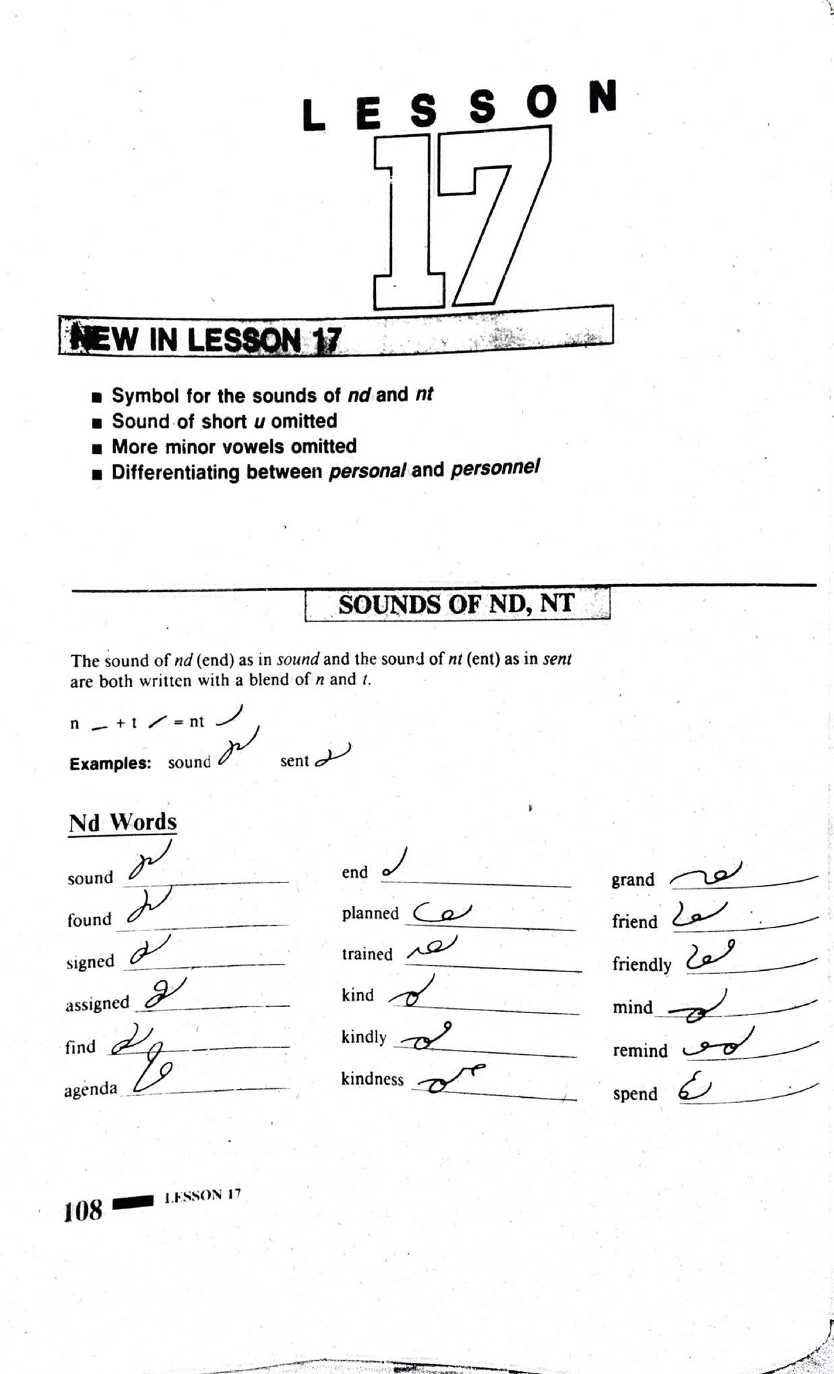 Lesson 17-1: Shorthand Symbols for Nd and Nt Sounds - Studocu