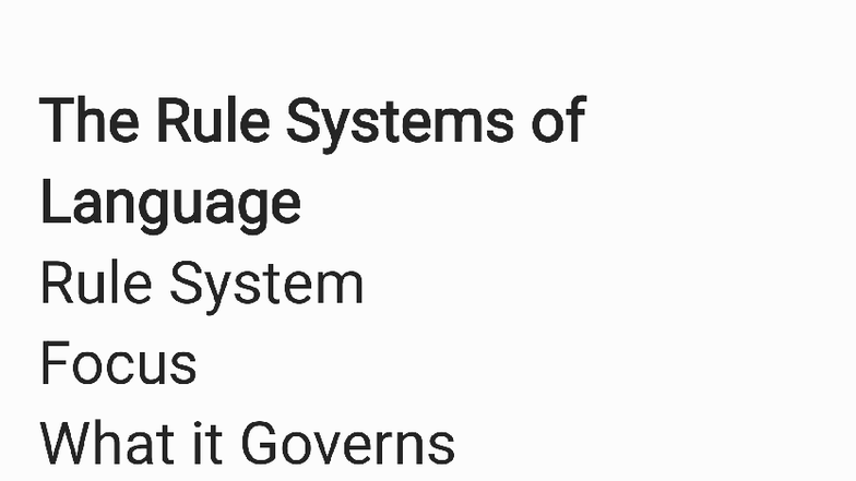 Language Development: The Rule Systems of Language (PSY 101) - Studocu