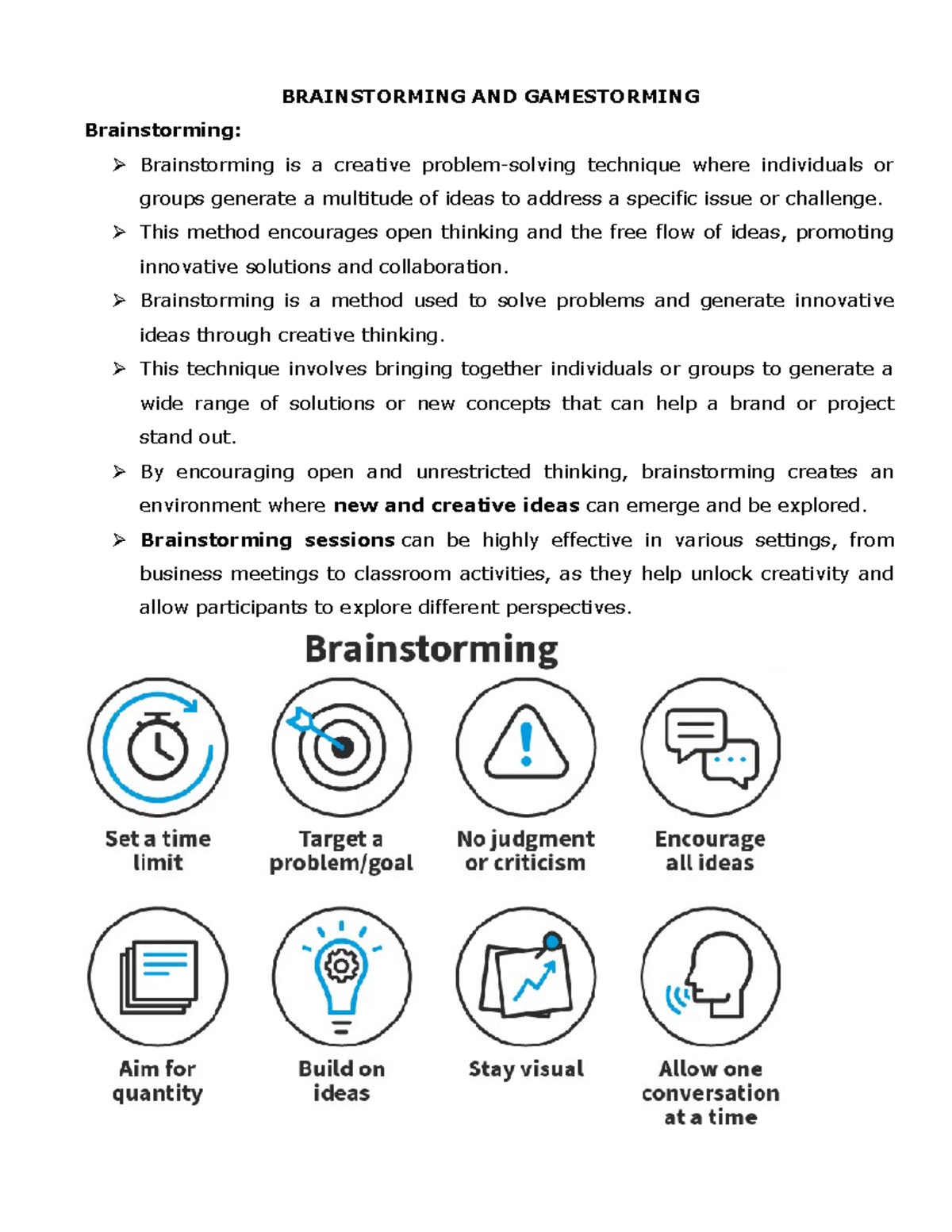 Brainstorming & Gamestorming Techniques for Creative Problem Solving ...