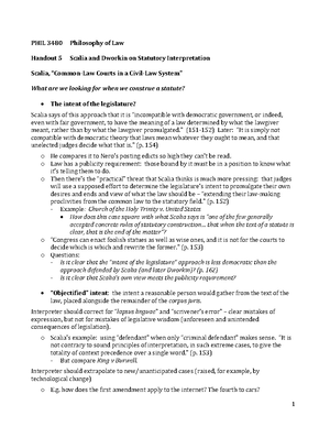 Law Handout 3 Dworkin on Rules and Principles - PHIL 3480 Philosophy of ...