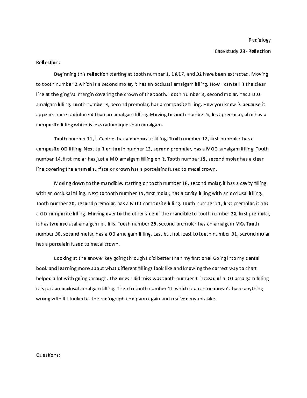 CASE Study 2B - FMX series tooth numbering and identification ...