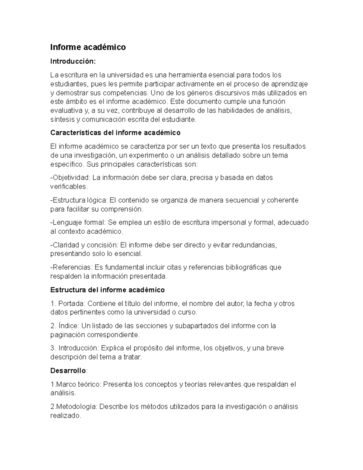 ACT08a Informe Académico: Características y Estructura del Informe ...