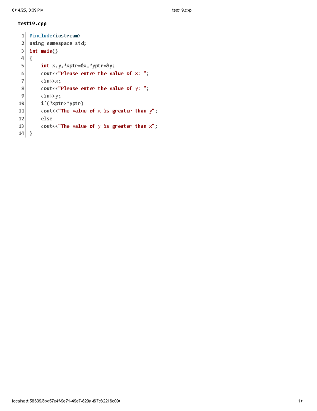 Test19 - I have edit the C++ programs into correct format. - test19 1 # ...
