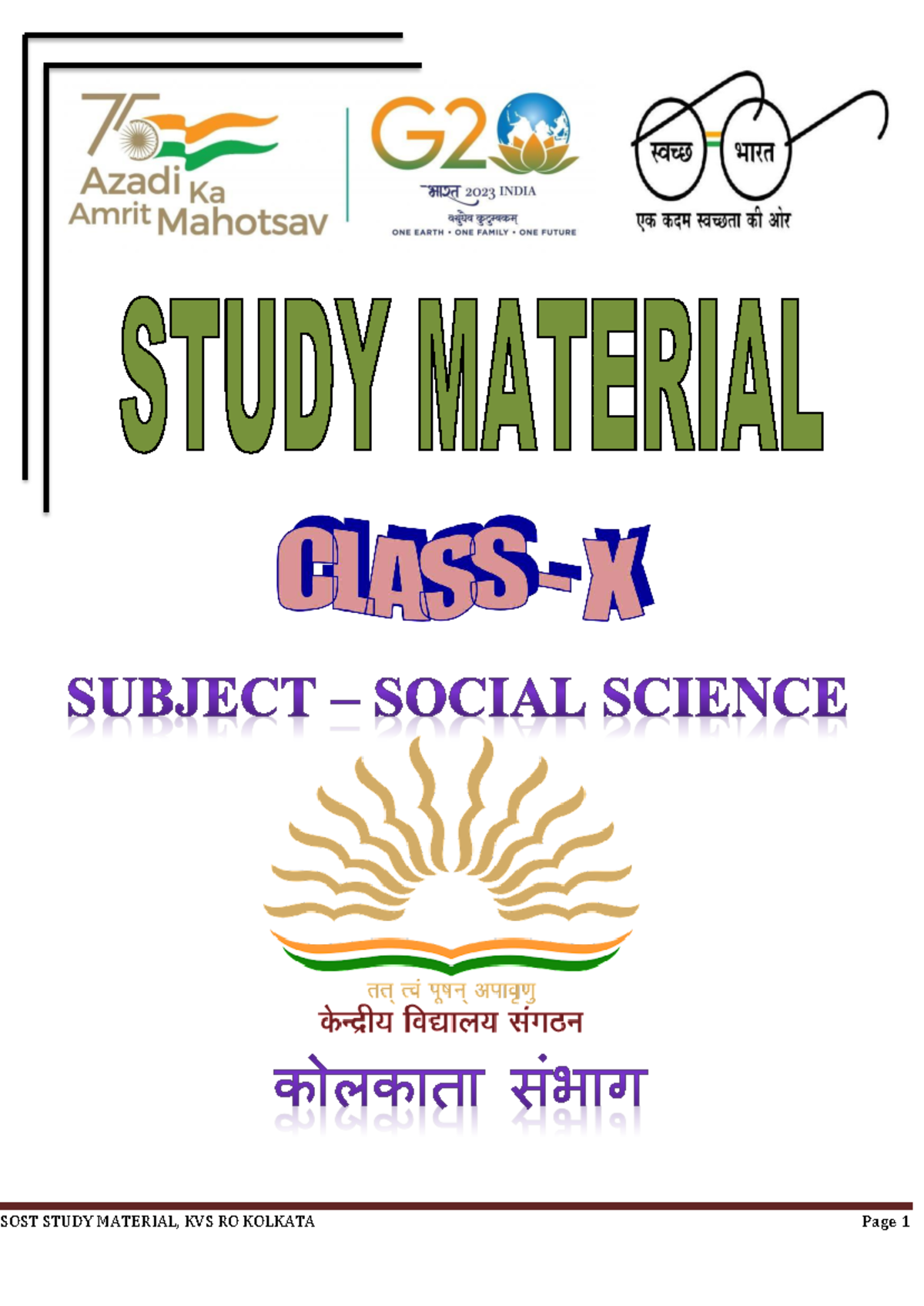 Class 10 SST - NCERT Solutions Study Material for KVS RO Kolkata - Studocu