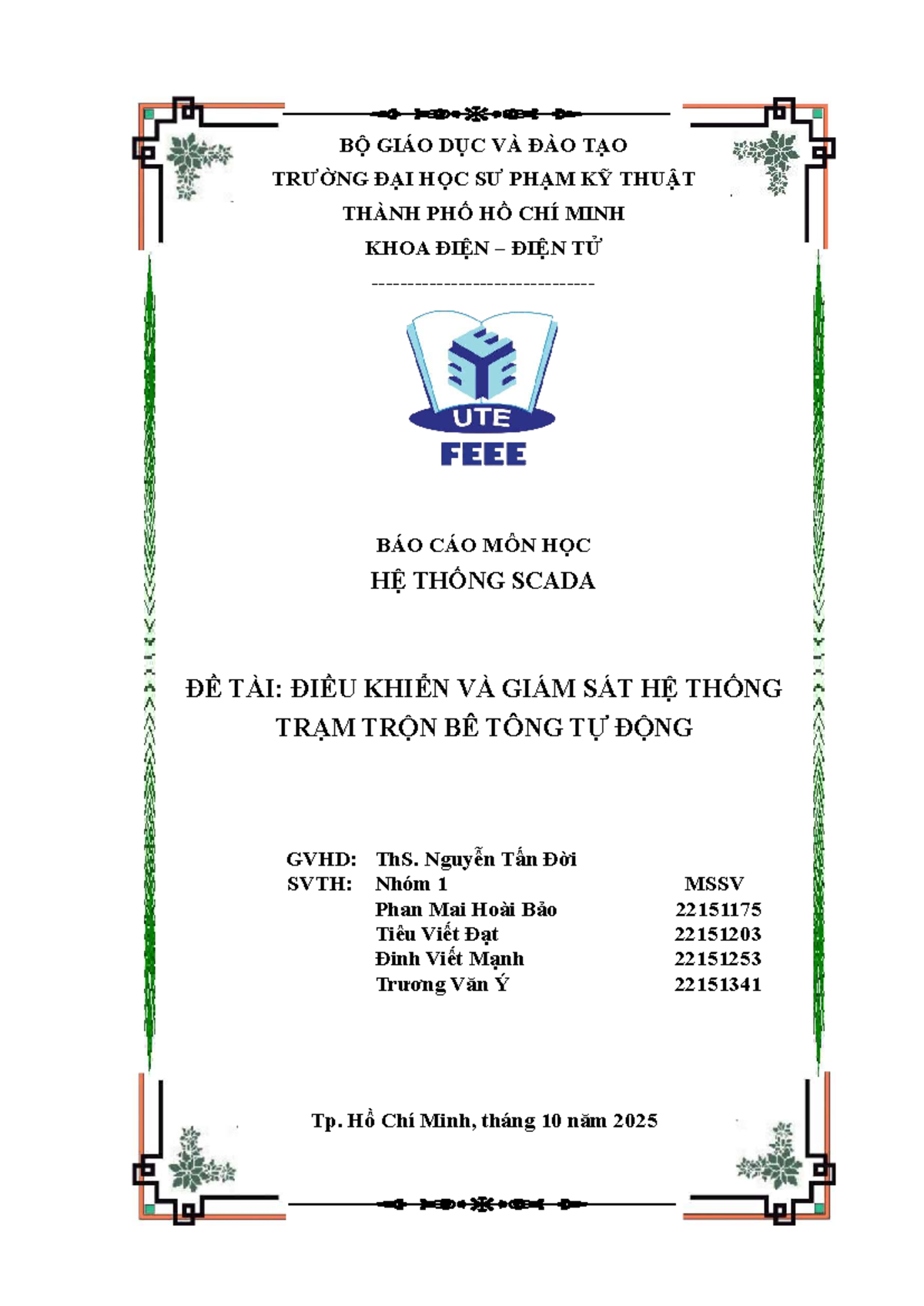 Báo cáo Hệ thống SCADA trong Điều khiển Trạm Trộn Bê Tông Tự Động ...