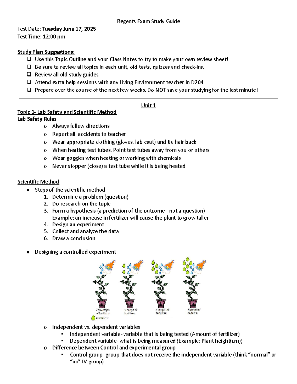 Regents Biology Exam Study Guide - Comprehensive Review for 2025 - Studocu