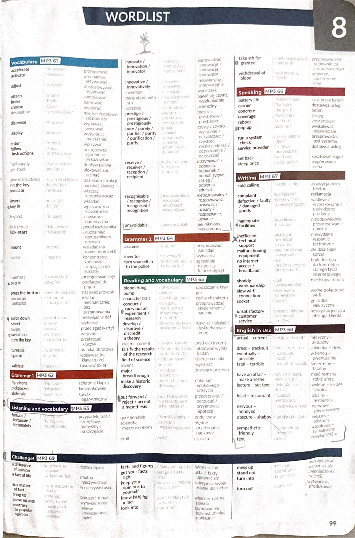 Angielski kl 3 Unit 8 - Vocabulary and Grammar Review - Studocu