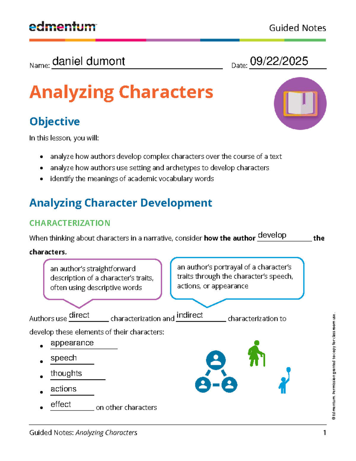 Guided Notes: Analyzing Characters & Characterization Techniques - Studocu