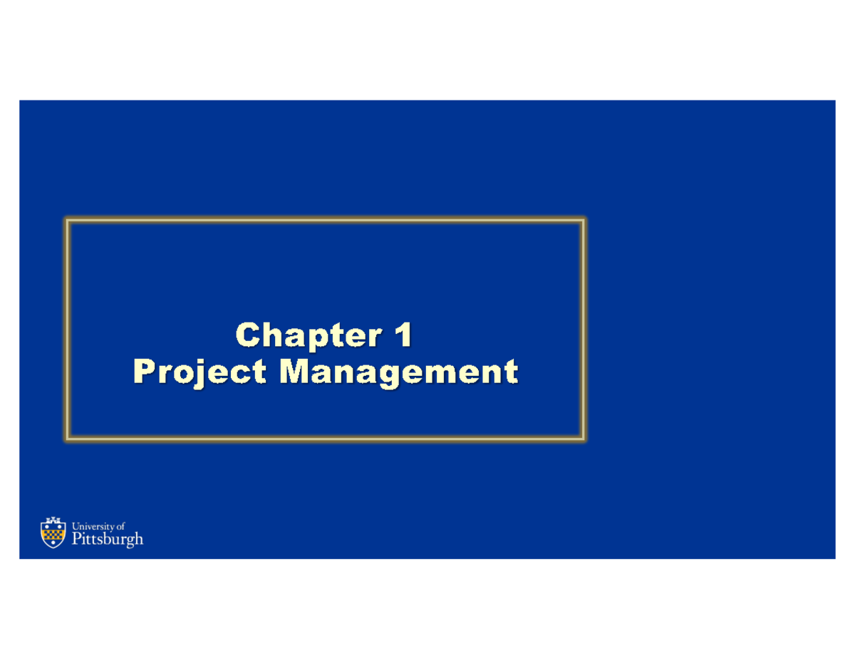Chapter 1 - Chapter 1 Project Management Learning Objectives ...