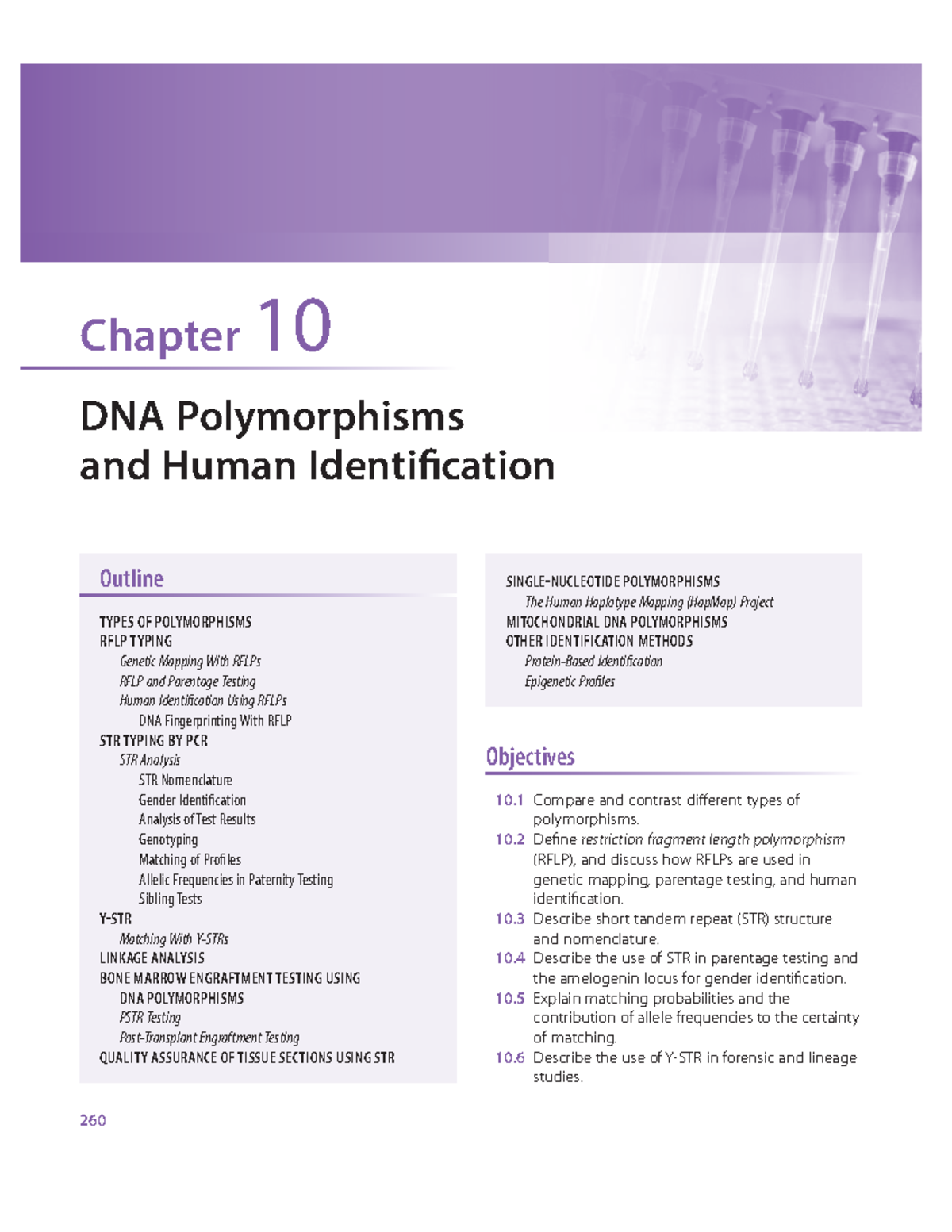 Chapter 10 DNA Polymorphisms and Human Identification: Forensic ...