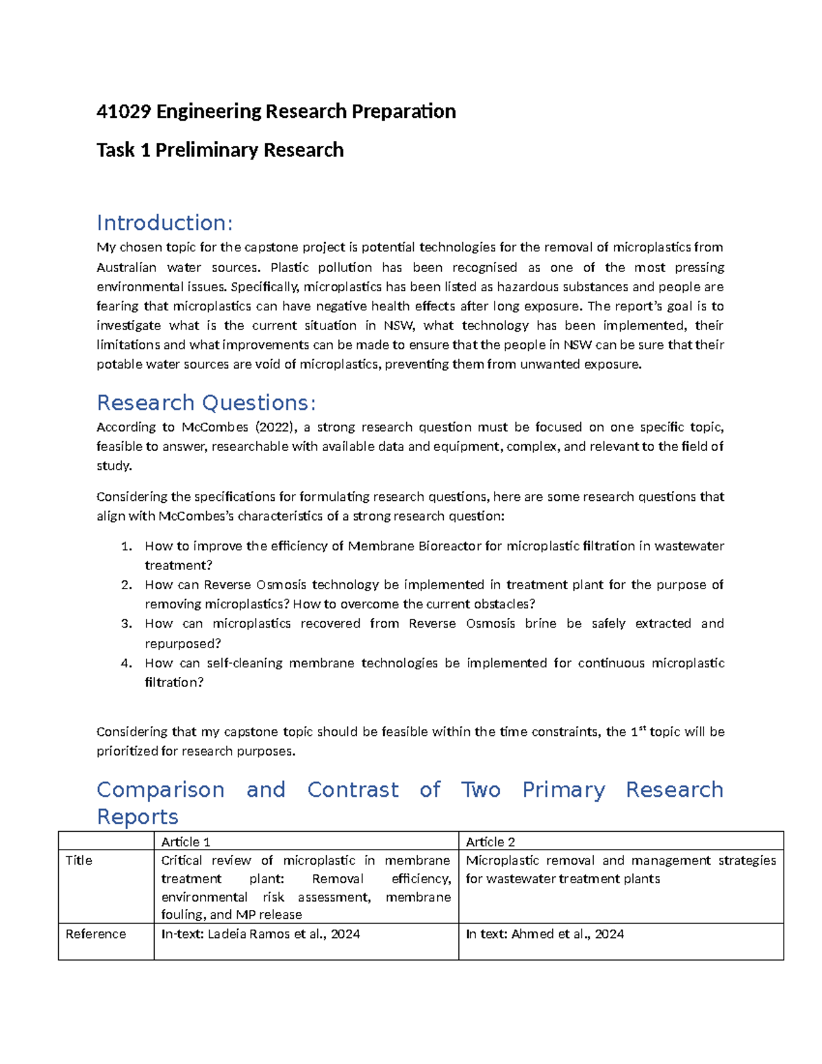 Preliminary Research AT1 - 41029 Engineering Research Preparation Task ...