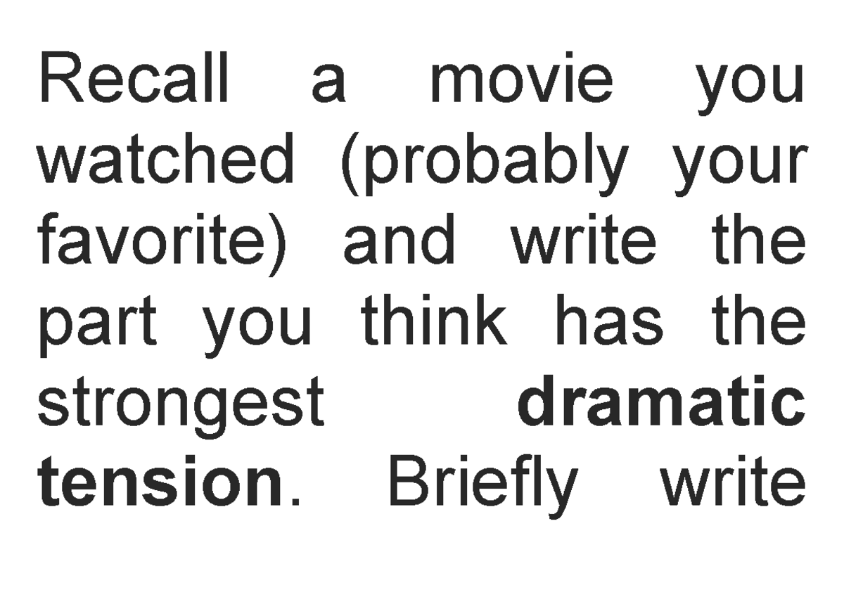 Dramatic Tension Analysis: Favorite Movie Scene Reflection - Studocu