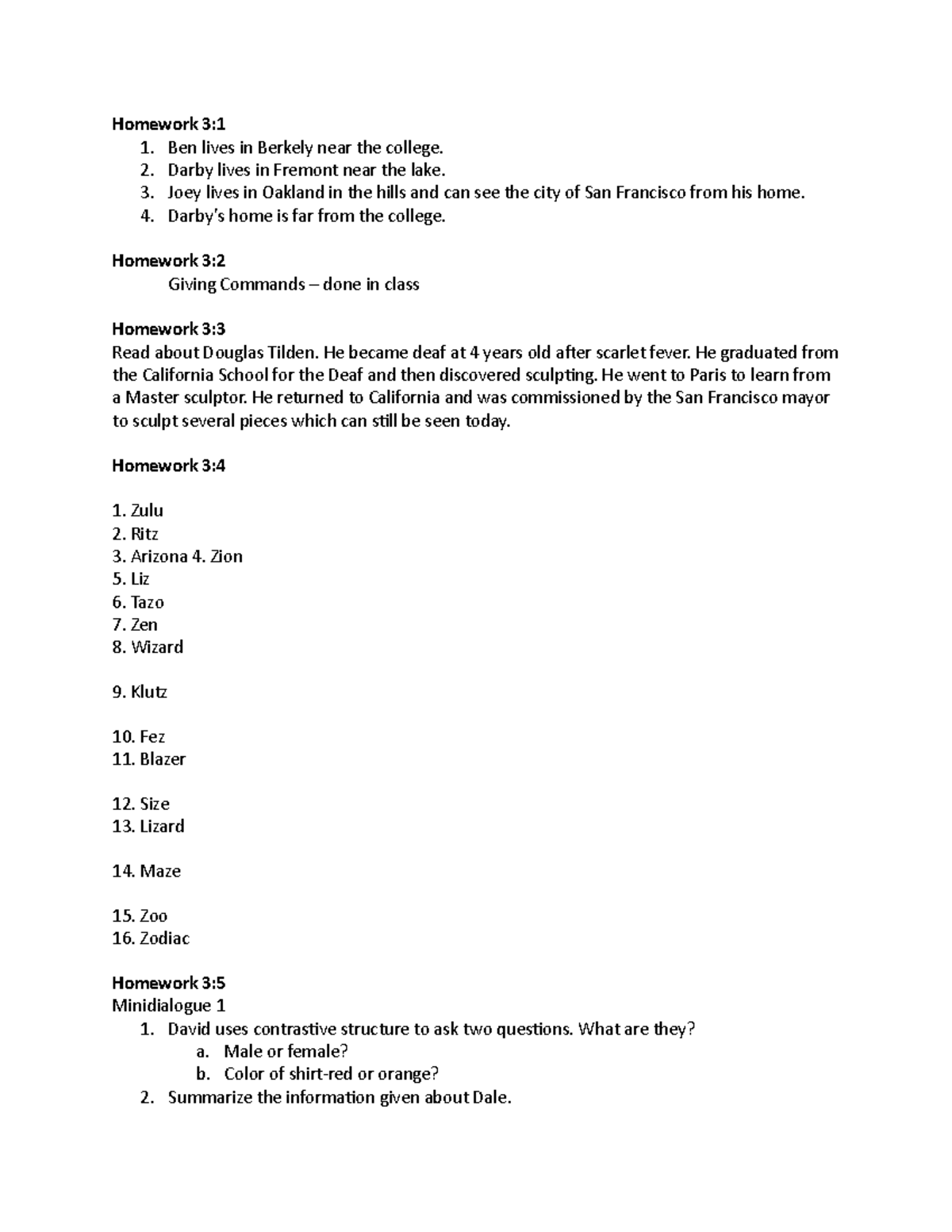 Signing Naturally Unit 3 Homework Answers & Minidialogues - Studocu