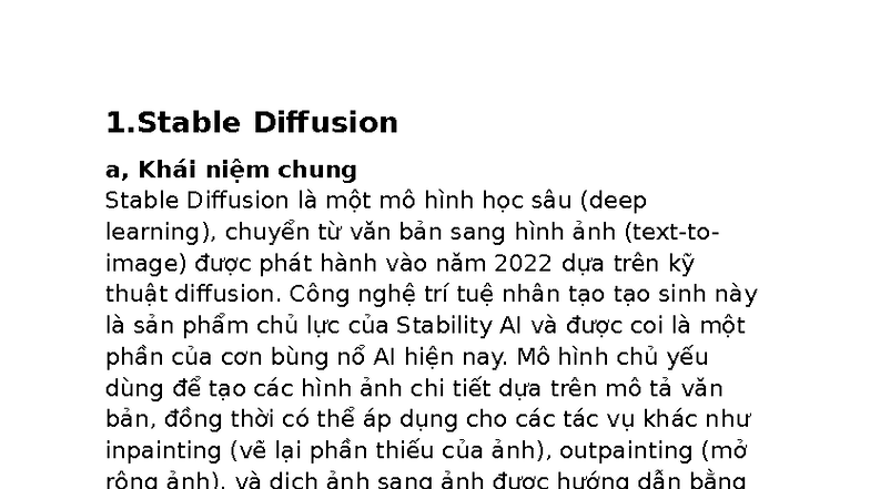 NCKH AI 2025: Khám Phá Công Nghệ Stable Diffusion và Ứng Dụng - Studocu