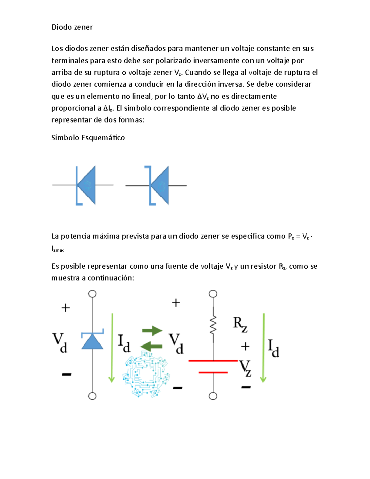 Simbolo De Diodo Zener