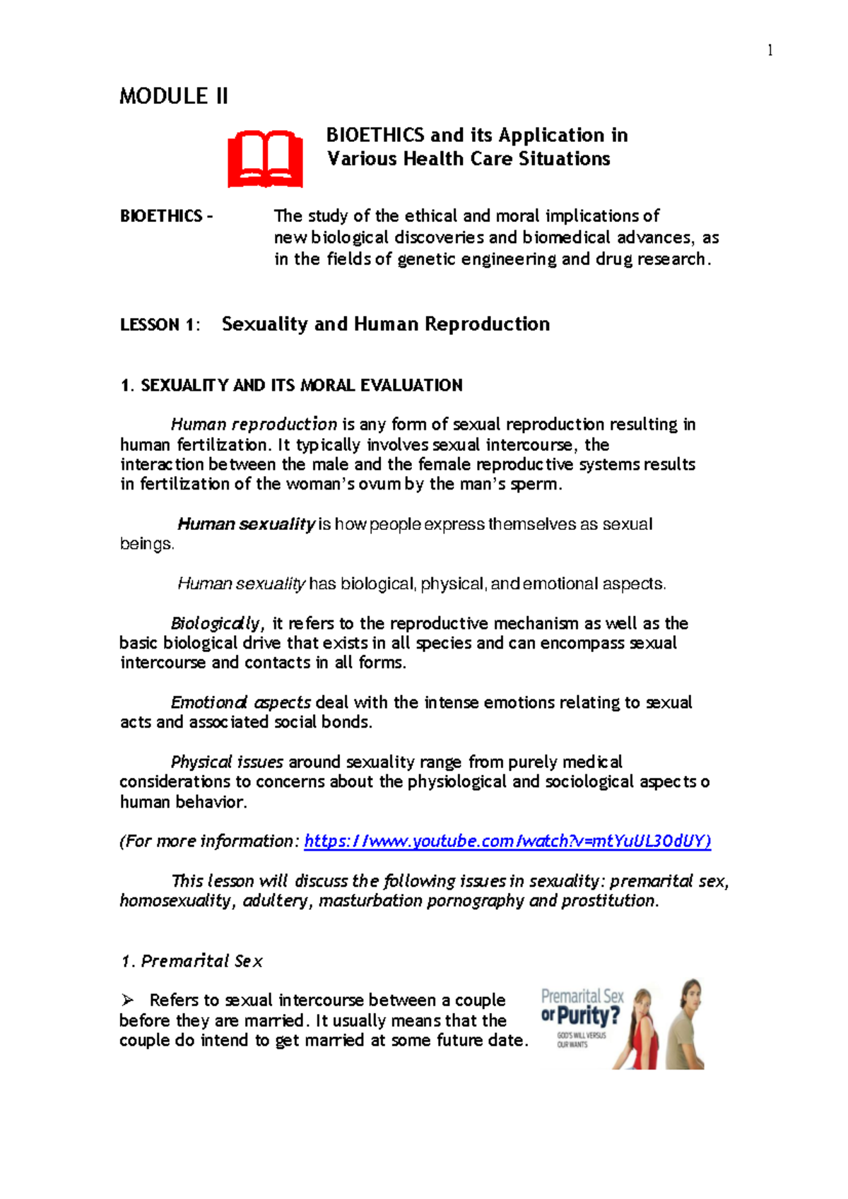 Module 2 Final Exam: Bioethics in Health Care Situations - Studocu