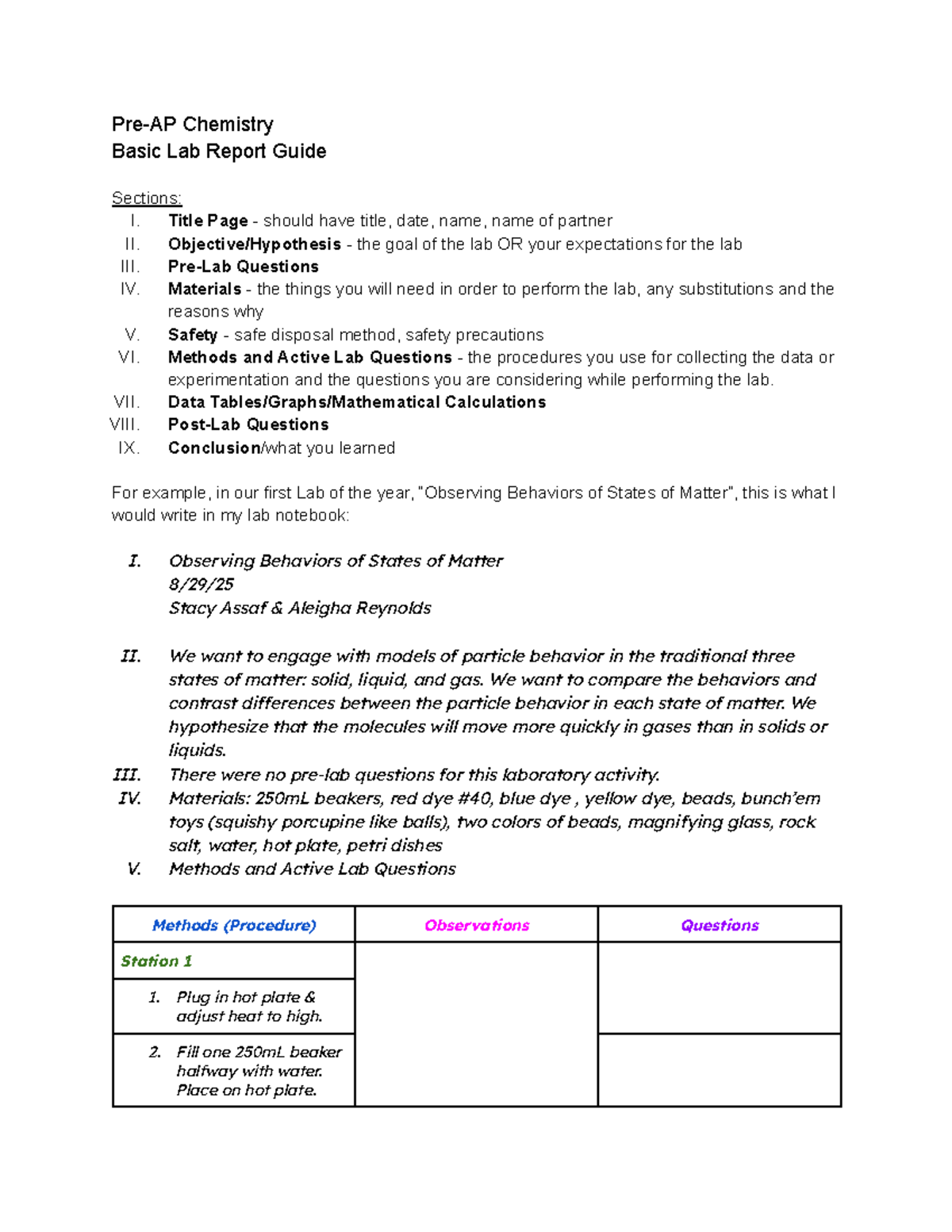 Chemistry 101: Basic Lab Report Guide and Structure - Studocu