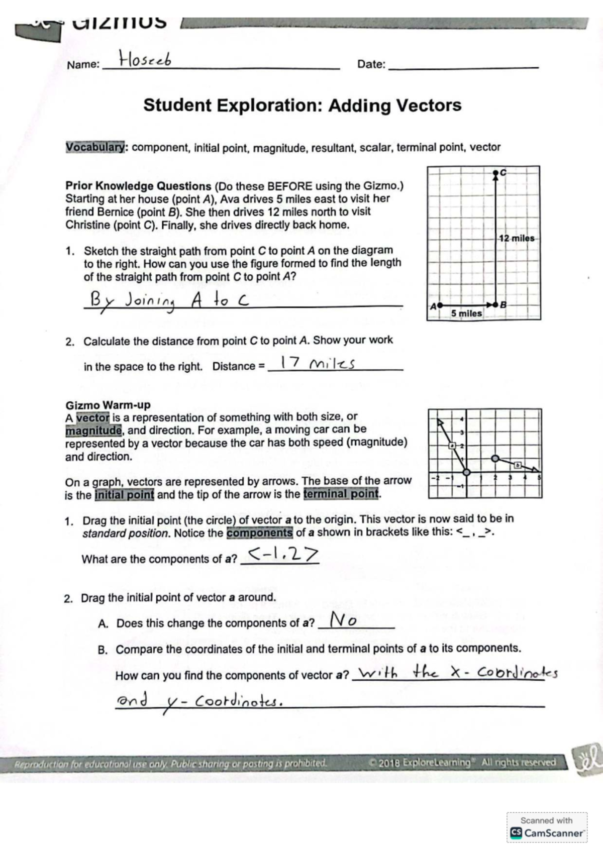 Unit 5 assignment: Exploring vector addition and components - Studocu
