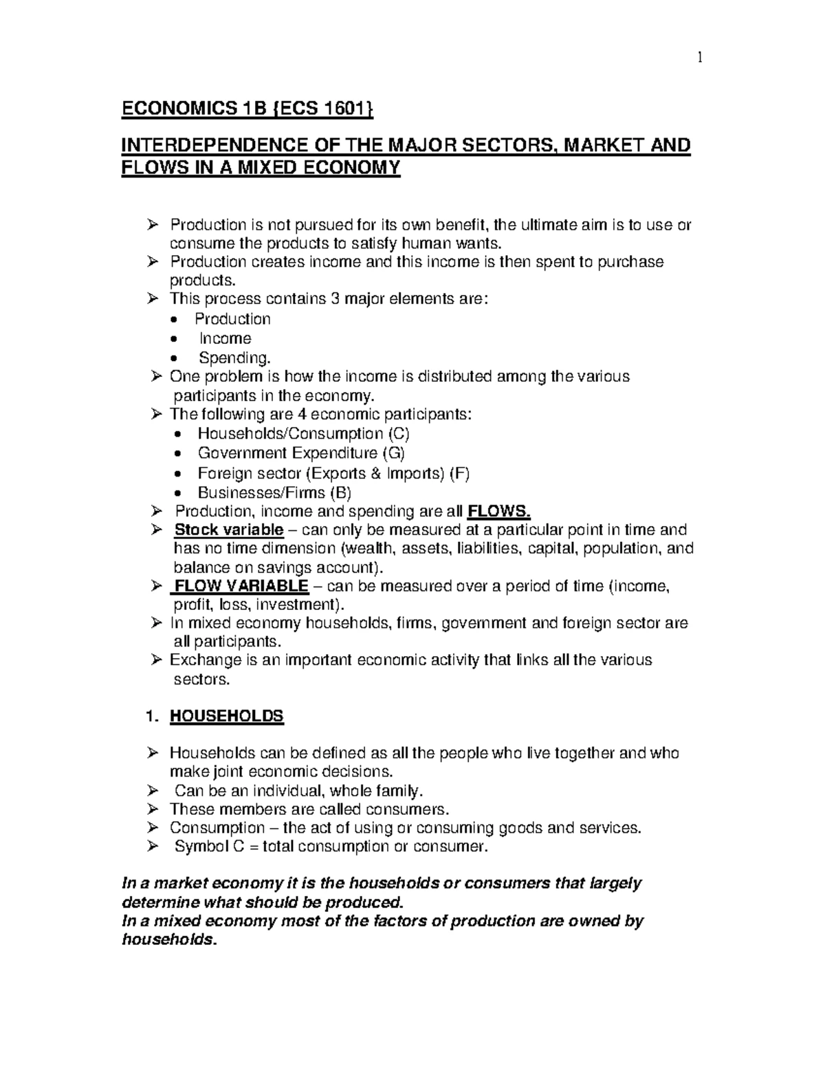 Assignment 2 answers - ECS1601-multiple choice questions - Question 1 A nation’s standard of ...