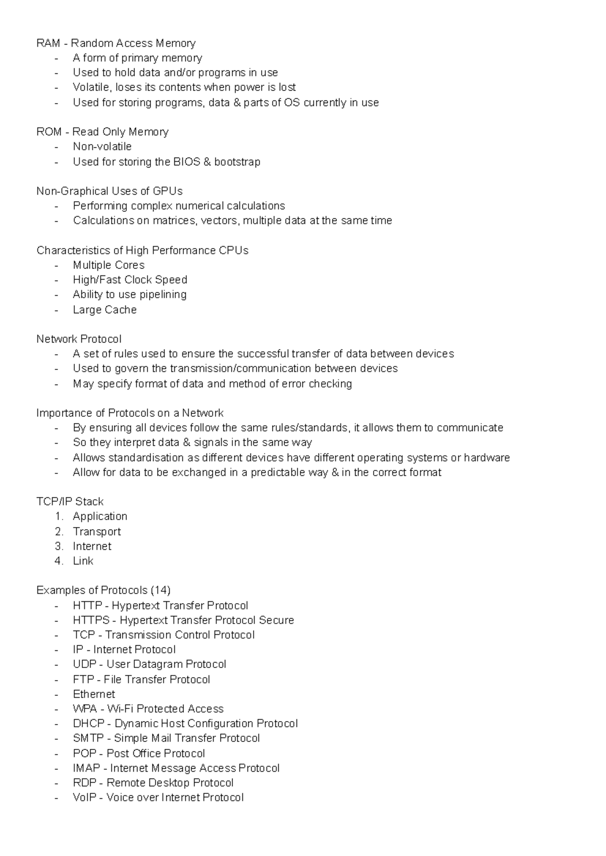 OCR A Level Comp Sci Key Terms & Definitions Summary - Studocu