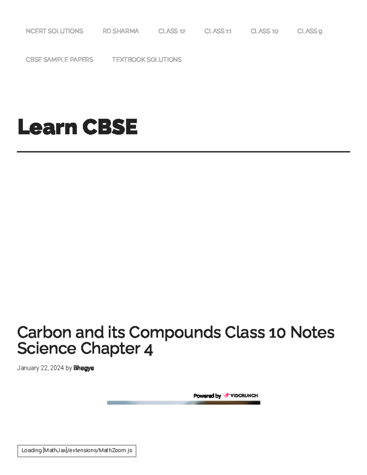 CBSE Class 10 Science Chapter 4 Notes: Carbon and its Compounds - Studocu