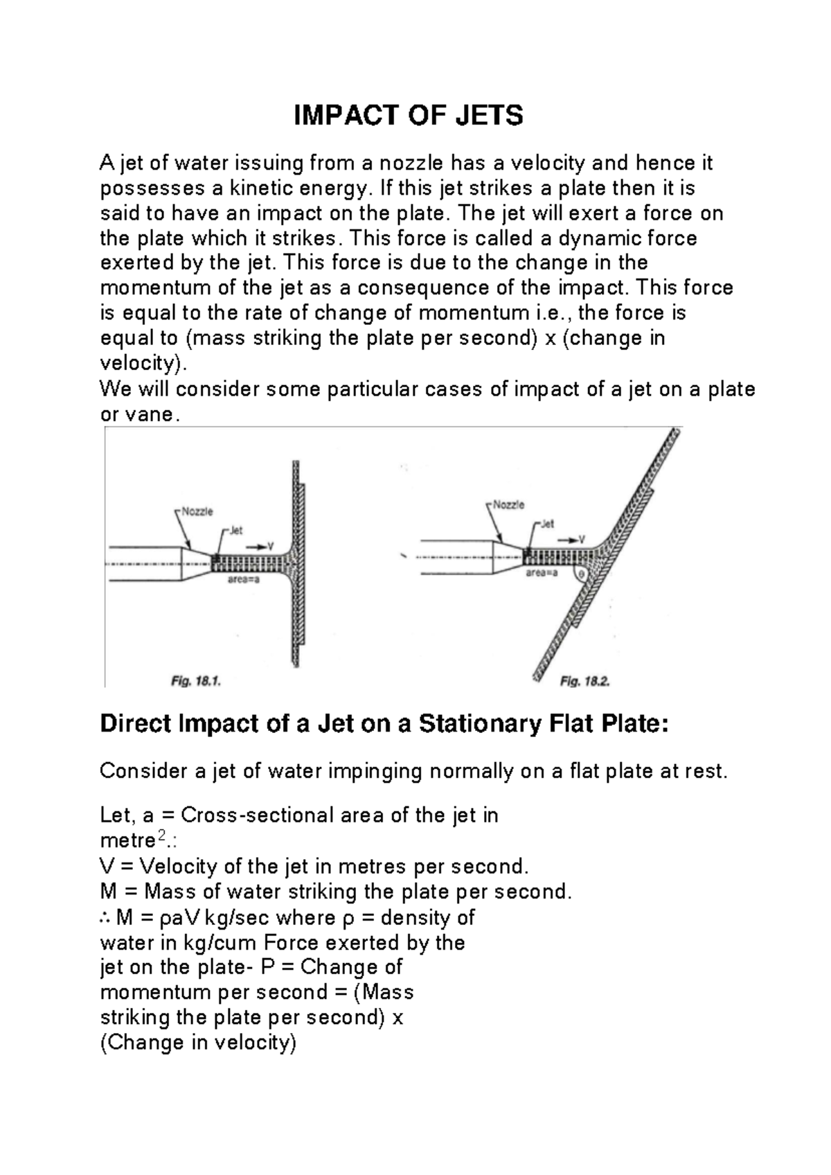 Fluid Mechanics - Reviewer: Impact of Jets and Flow Through Pipes - Studocu