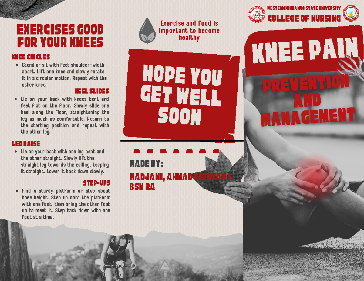 Knee Pain Pamphlet - college of nursing KNEE CIRCLES Stand or sit with ...