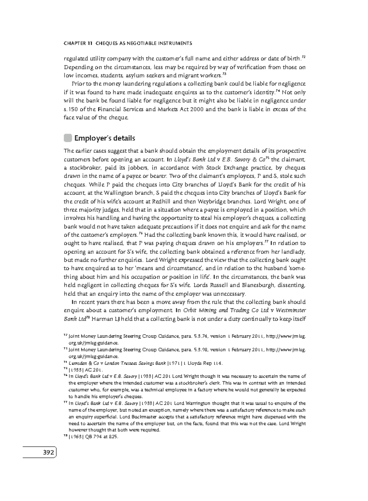 Zlib - n/a - CHAPTER 11 CHEQUES AS NEGOTIABLE INSTRUMENTS 392 regulated ...